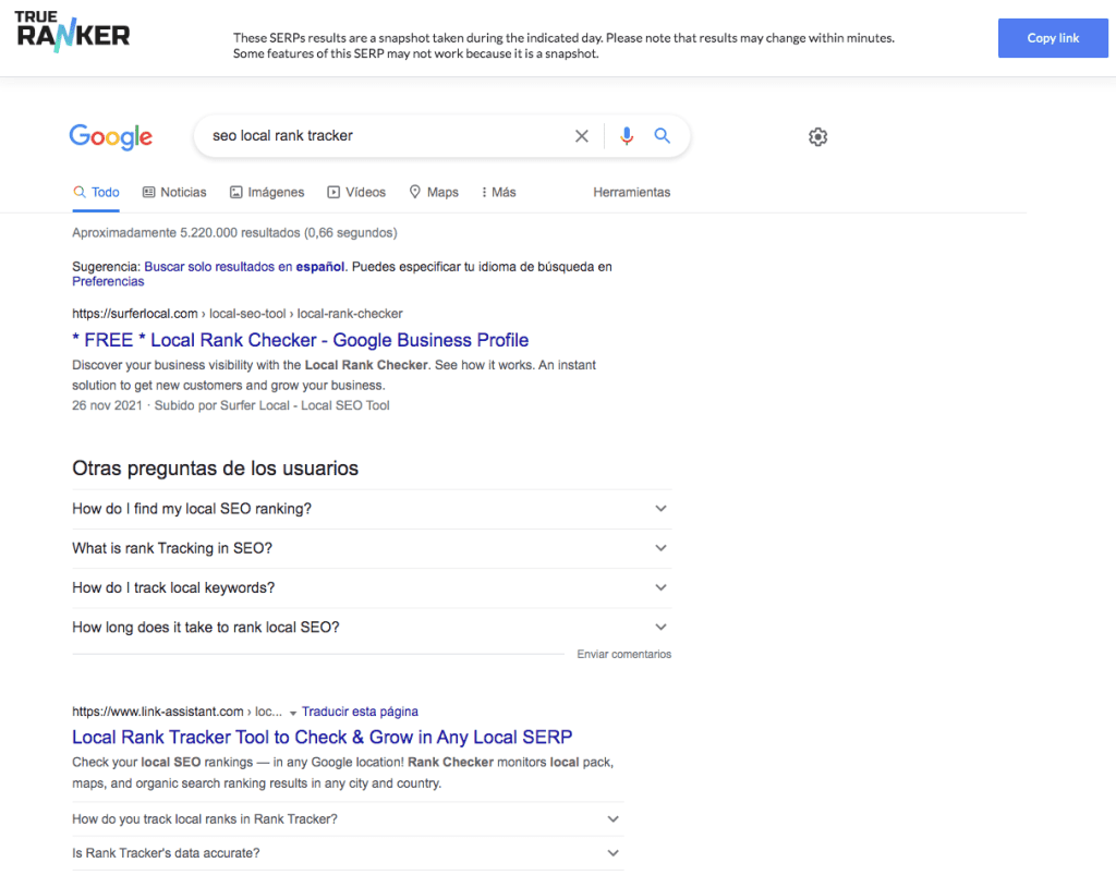 Free Google SERP Checker | TrueRanker